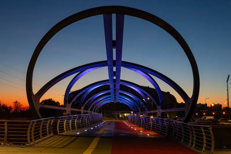 Smart and colourful pedestrian bridge attracts attention with its ...